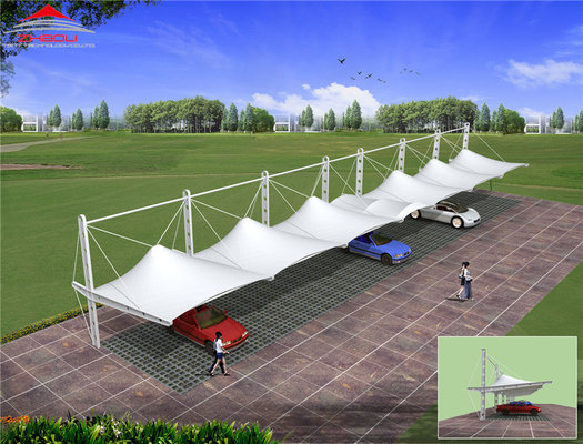 Wind - Resistant Tensile Membrane Structures Iron Car Shelter Tent