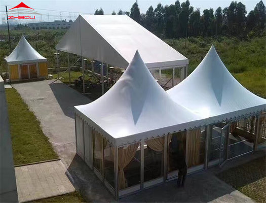 Waterproof White Pagoda Wedding Tent With Glass Walls / Event Party Tent