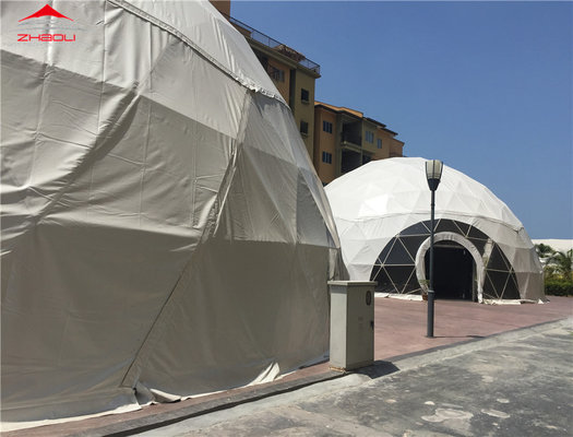 White PVC Fabric Trade Show Geo Dome Tent / Large Commercial Tents