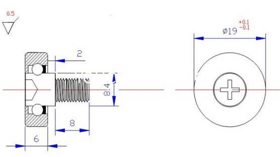 M6x19x6mm DR19C2L8 Guide rollers POS cash register roller DR19 287839