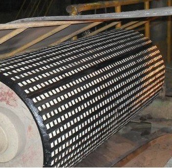 Good quality 15mm thickness coal mining conveyor pulley ceramic rubber lagging